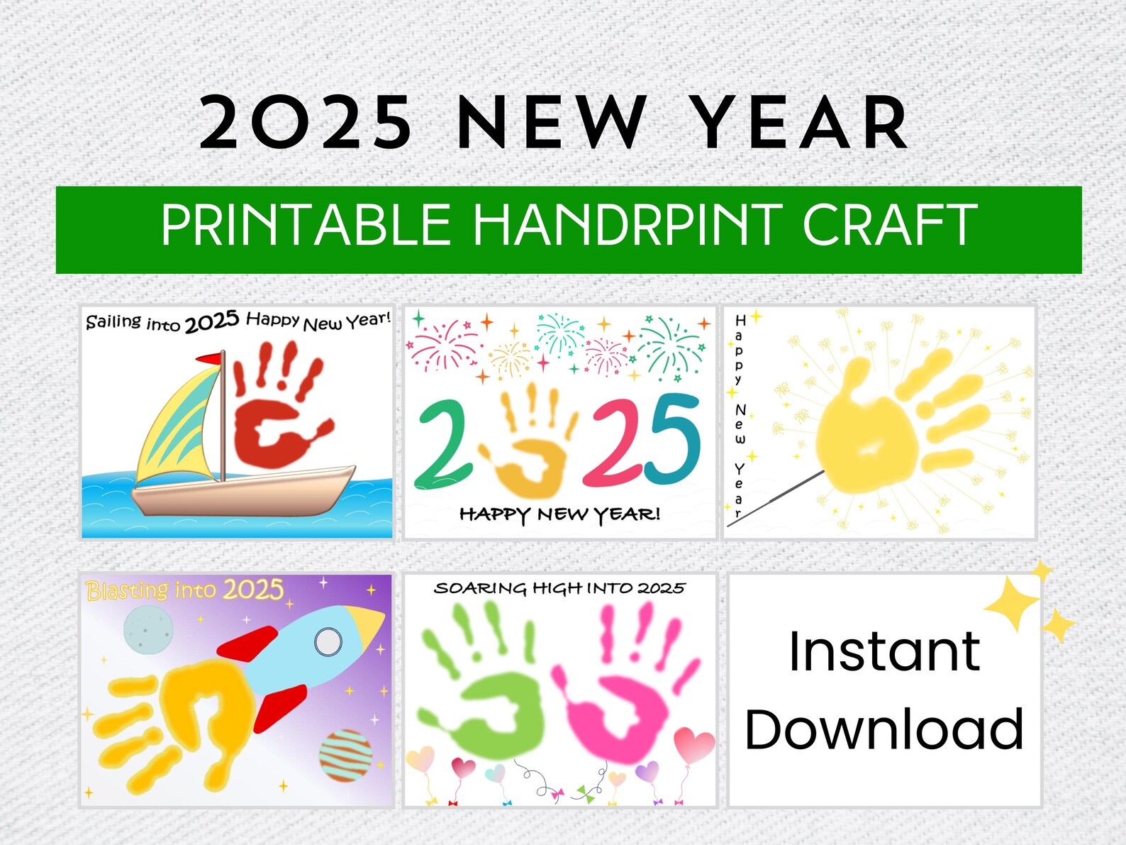 2025 New Year Handprint Art for Preschool, Babies and Kids, a Keepsake ...