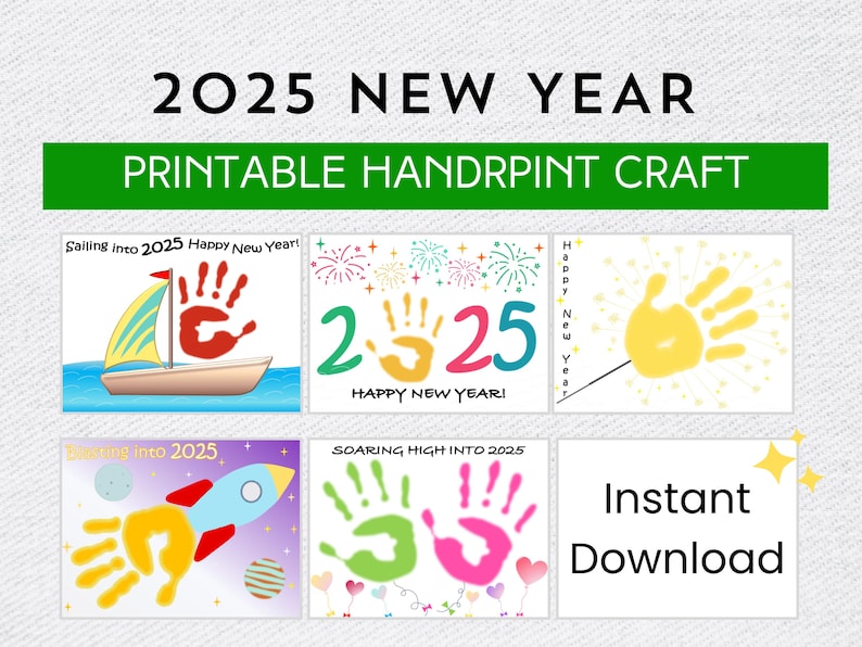 2025 New Year Handprint Art for Preschool, Babies and Kids, a Keepsake ...