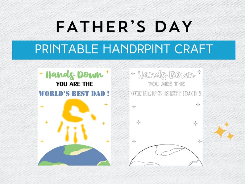 Fathers Day Handprint Craft Printable Fathers Day Gift Fathers Day ...