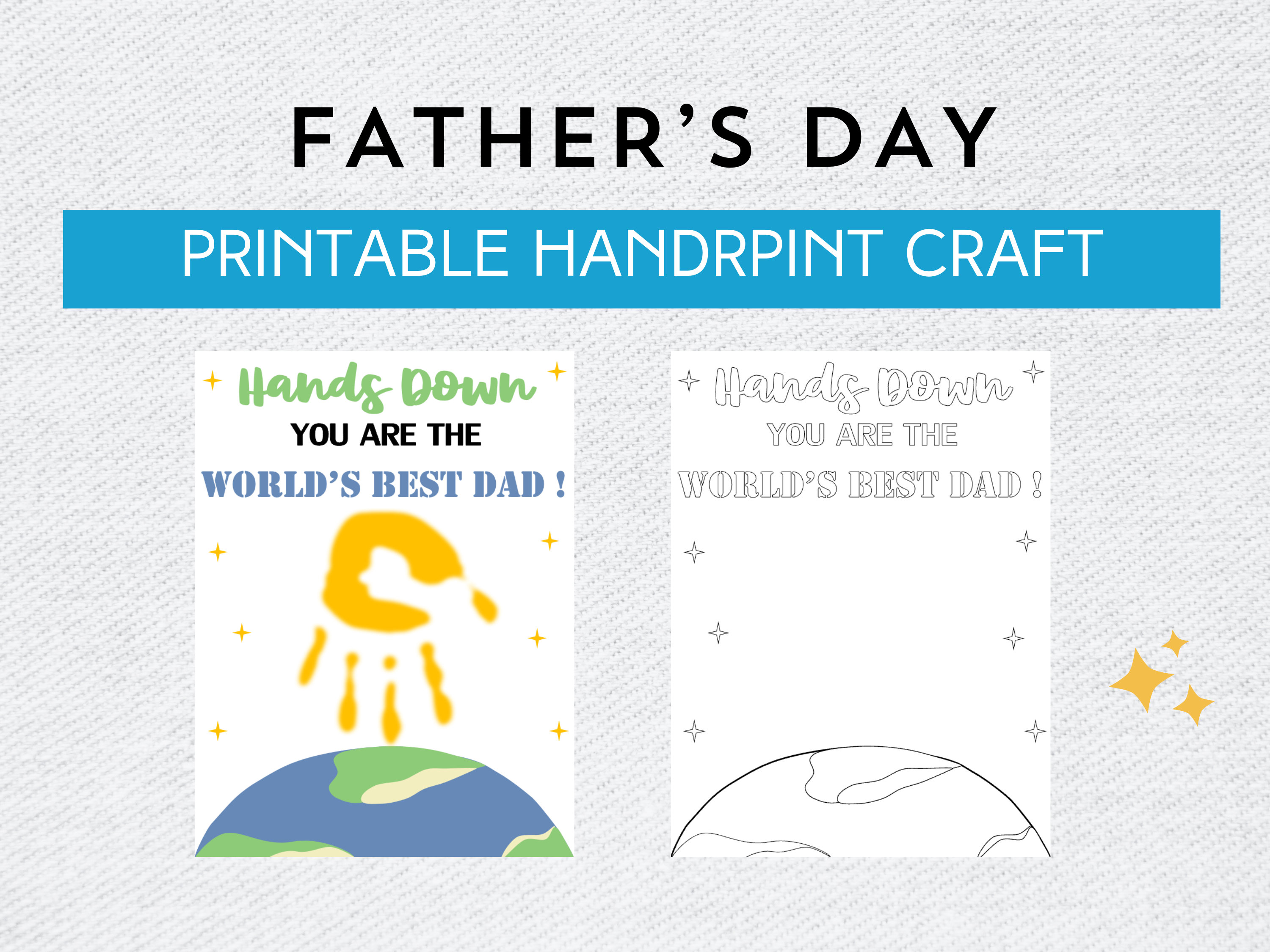 Father's Day Handprint Art: Keepsake Toddler Craft (PDF) - Etsy