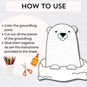 Groundhog Day Craft | Cut and Paste Activity, Fine Motor Skill (PDF ...