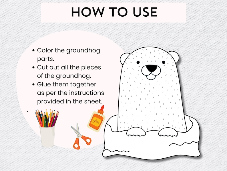 Groundhog Day Craft | Cut and Paste Activity, Fine Motor Skill (PDF ...