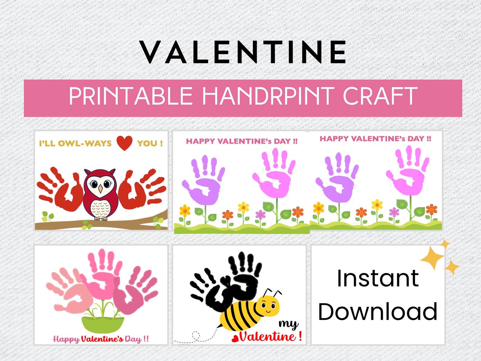 Handprint Craft Valentine's Day, Handprint Craft Template, Handprint ...