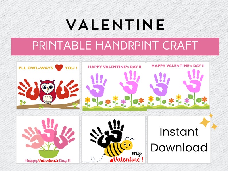 Handprint Craft Valentine's Day, Handprint Craft Template, Handprint ...