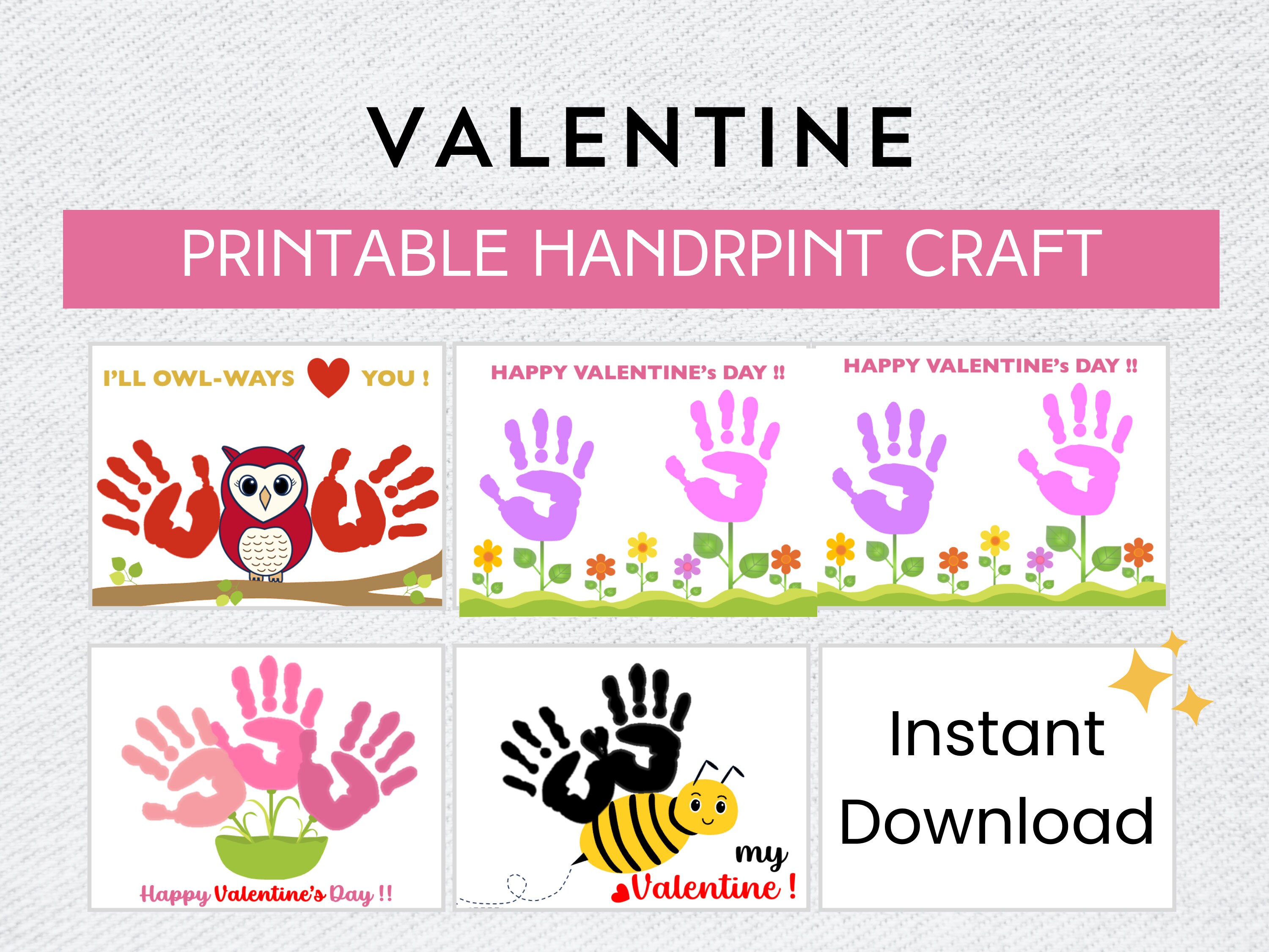 Handprint Craft Valentine's Day, Handprint Craft Template, Handprint ...