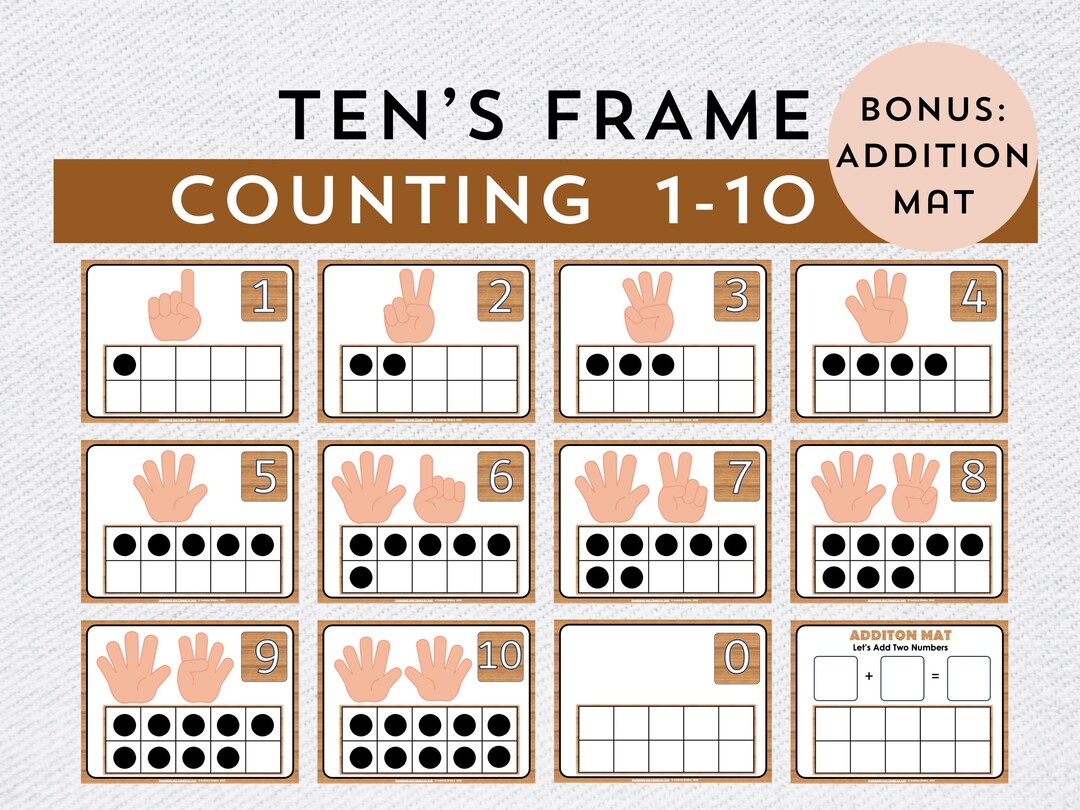 Tens Frame Number Cards 0-10 Counting Flash Cards Printable, Finger ...