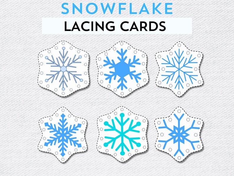 Snowflake Lacing Cards | Winter Fine Motor Activity (PDF) - Etsy