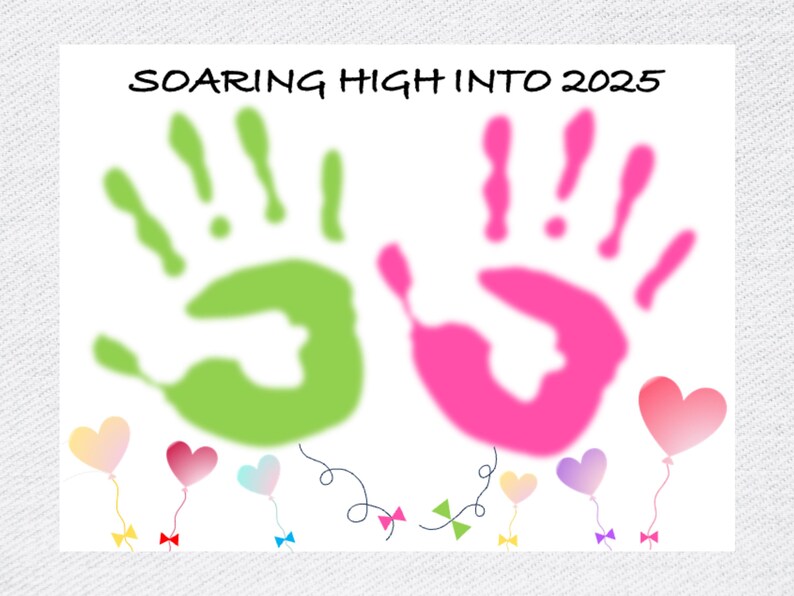 2025 New Year Handprint Art for Preschool, Babies and Kids, a Keepsake ...
