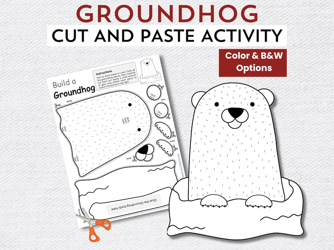 Groundhog Day Craft | Cut and Paste Activity, Fine Motor Skill (PDF ...
