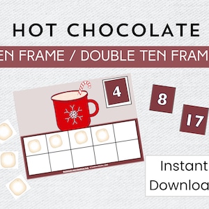 Winter Marshmallow Counting Ten Frame Mat for Numbers 1-20 - Montessori ...