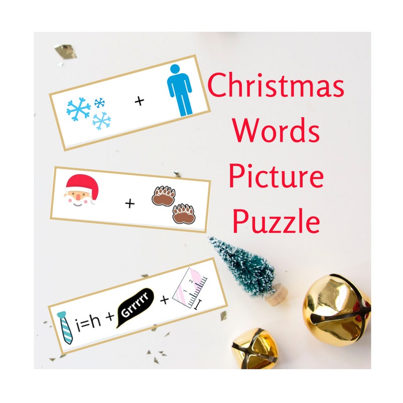 Christmas Rebus Puzzles - Etsy