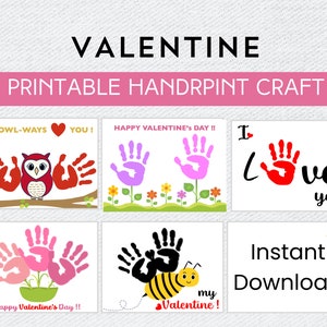 Handprint Craft Valentine's Day, Handprint Craft Template, Handprint ...
