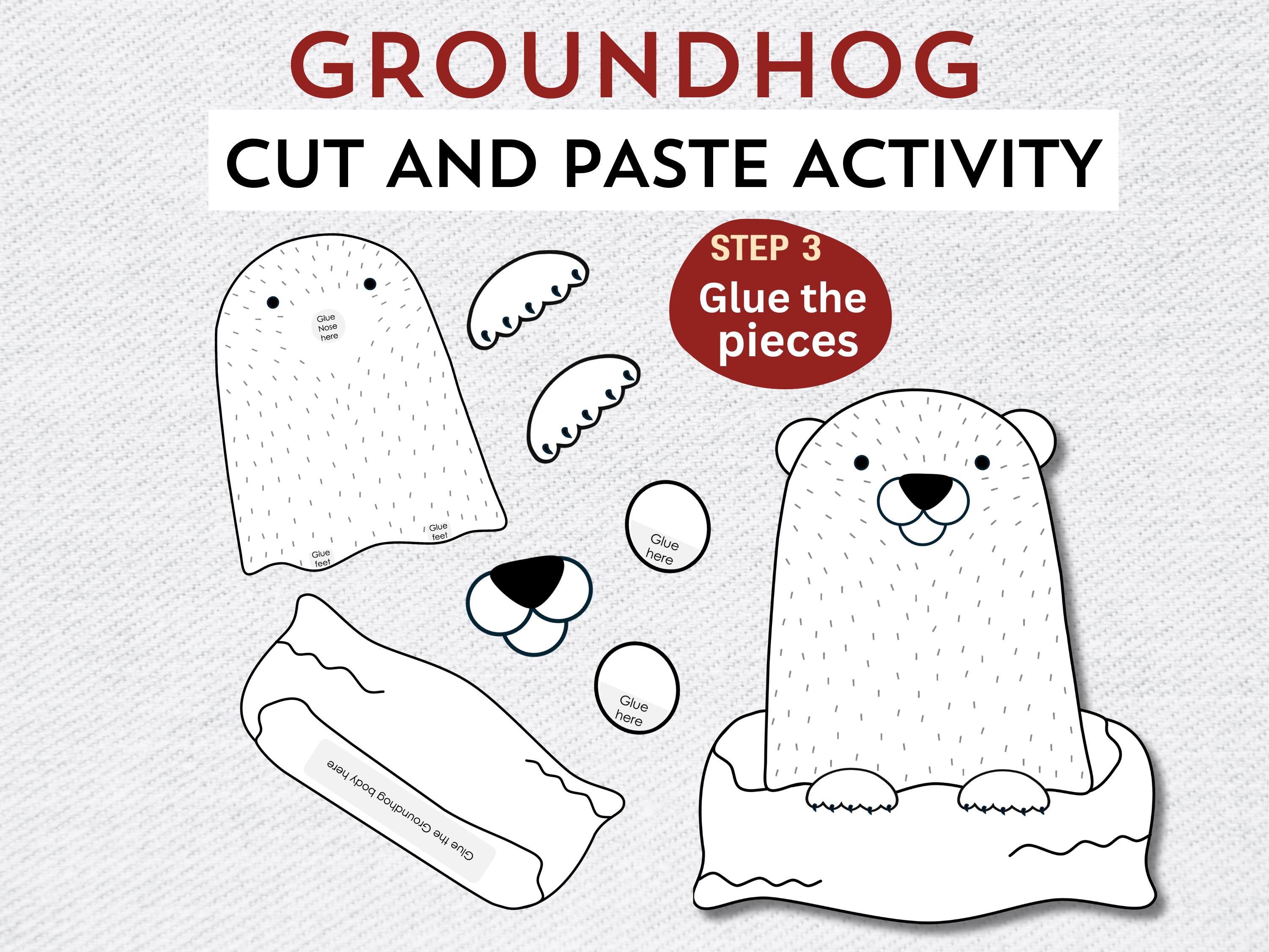 Groundhog Day Craft | Cut and Paste Activity, Fine Motor Skill (PDF ...
