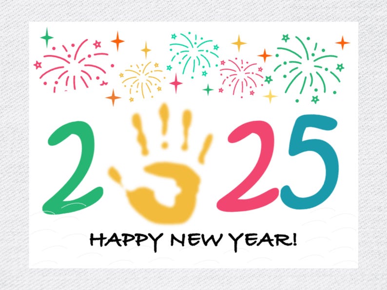 2025 New Year Handprint Art for Preschool, Babies and Kids, a Keepsake ...