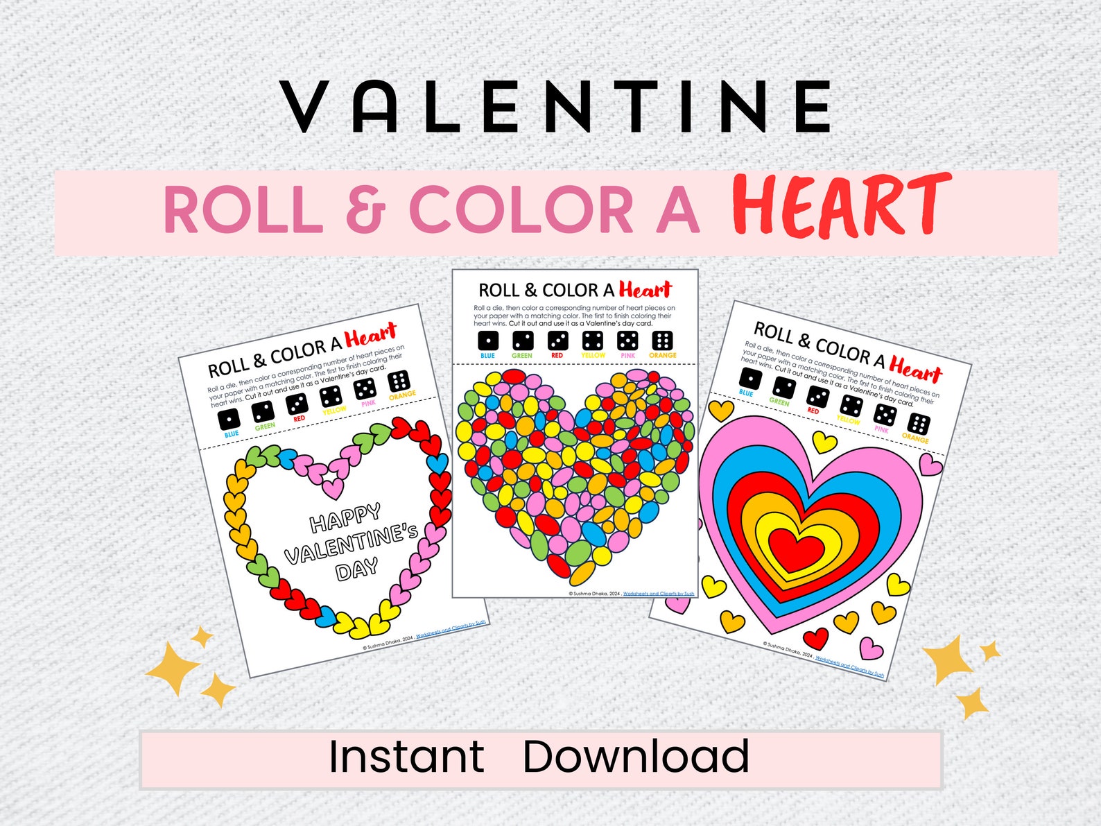 Valentine Roll a Heart Game, Valentine Dice Game, Classroom Valentine ...