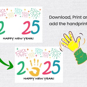2025 New Year Handprint Art for Preschool, Babies and Kids, a Keepsake ...