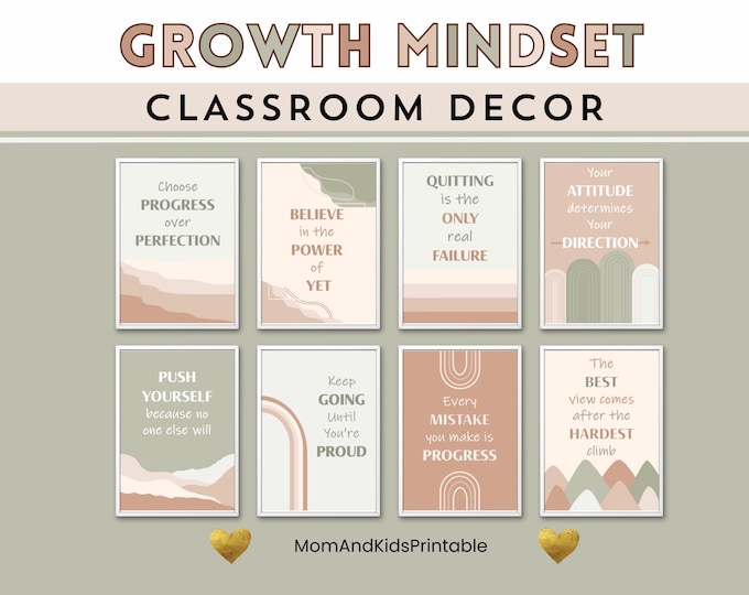 Growth Mindset Editable Classroom Printable Posters, Classroom Quotes ...