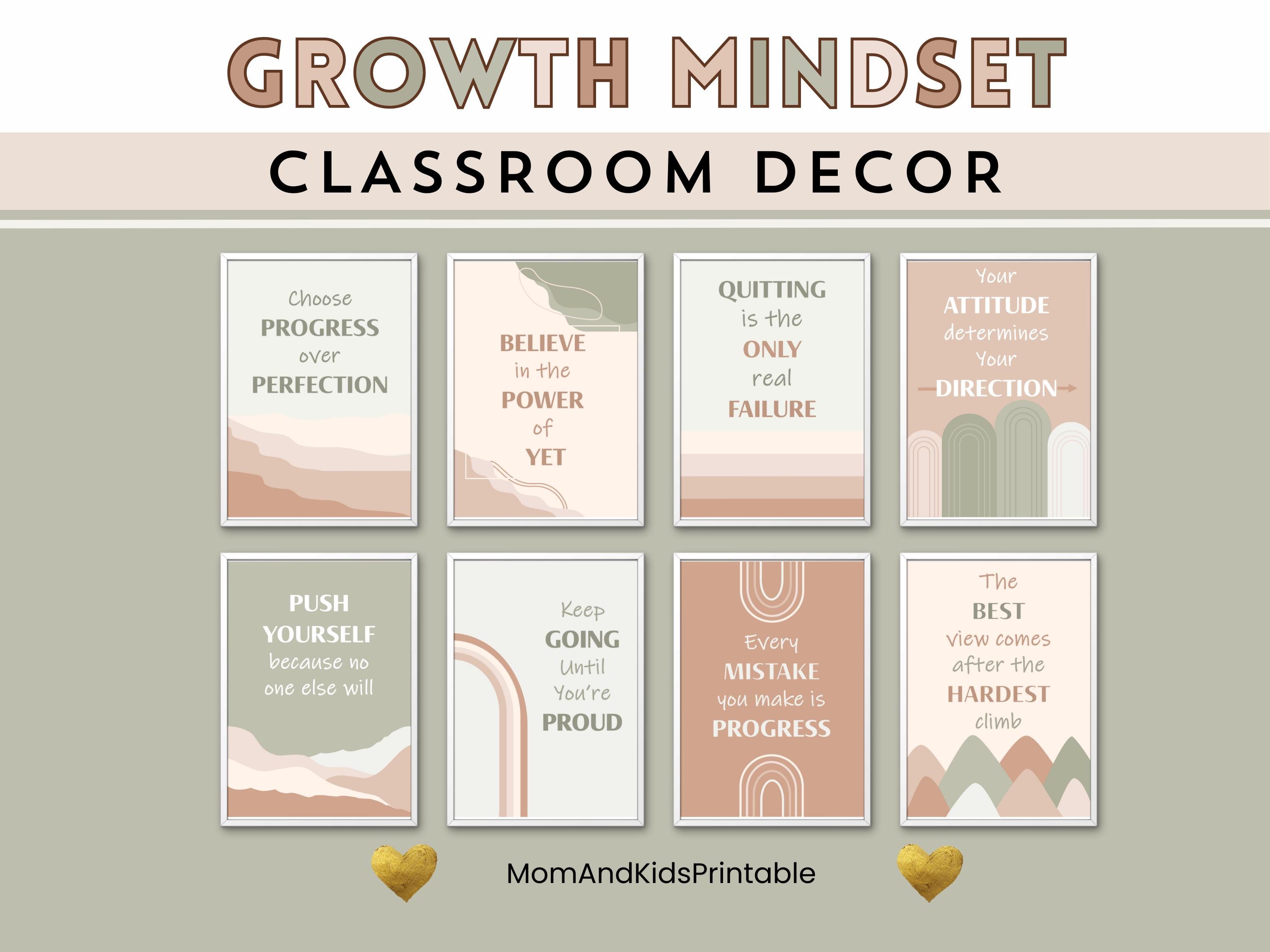 Editable Growth Mindset Posters for Classroom Decor Printable BOHO ...