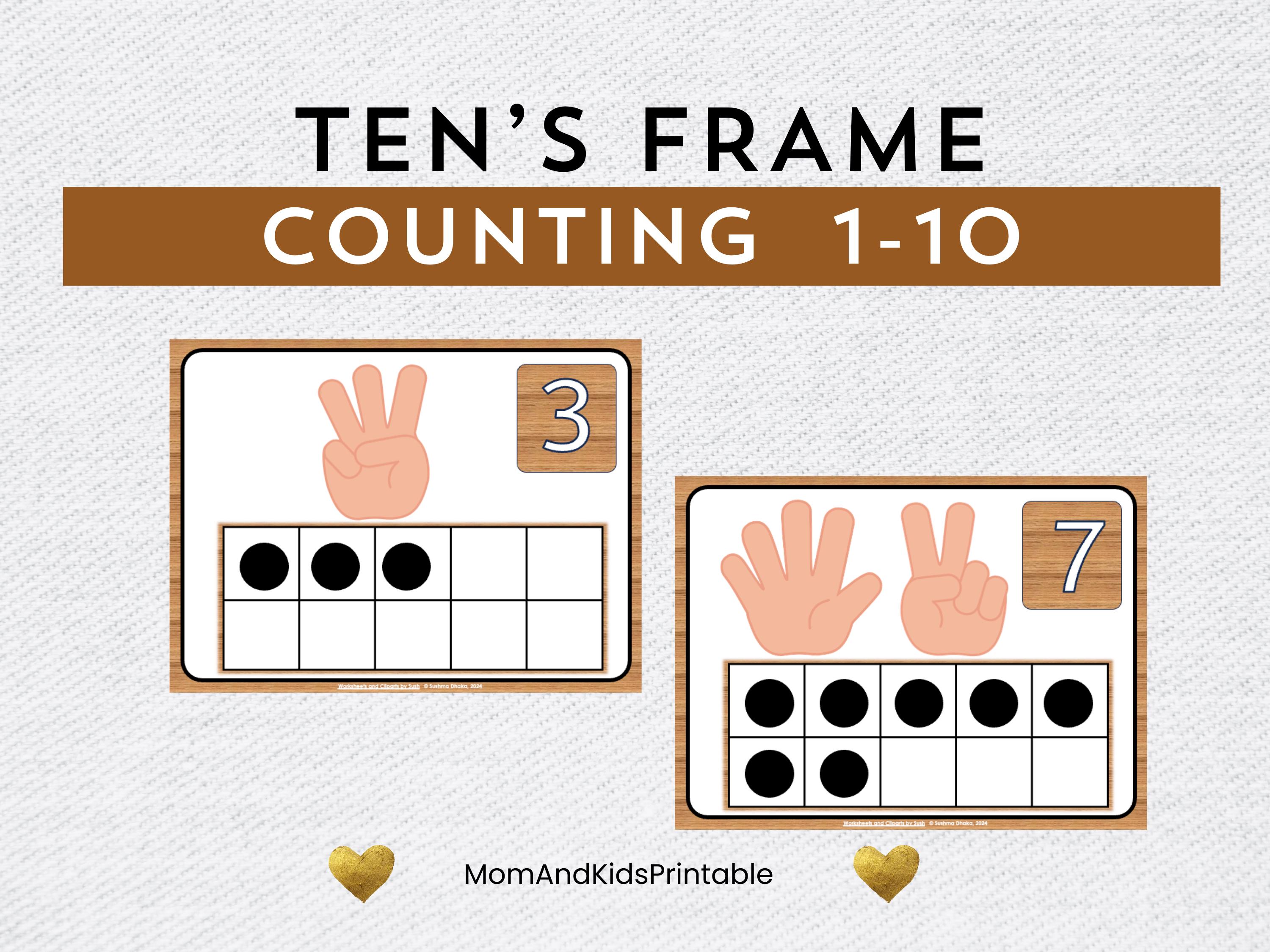 Tens Frame 0-10 Counting Flashcards Printable, Finger Counting and ...