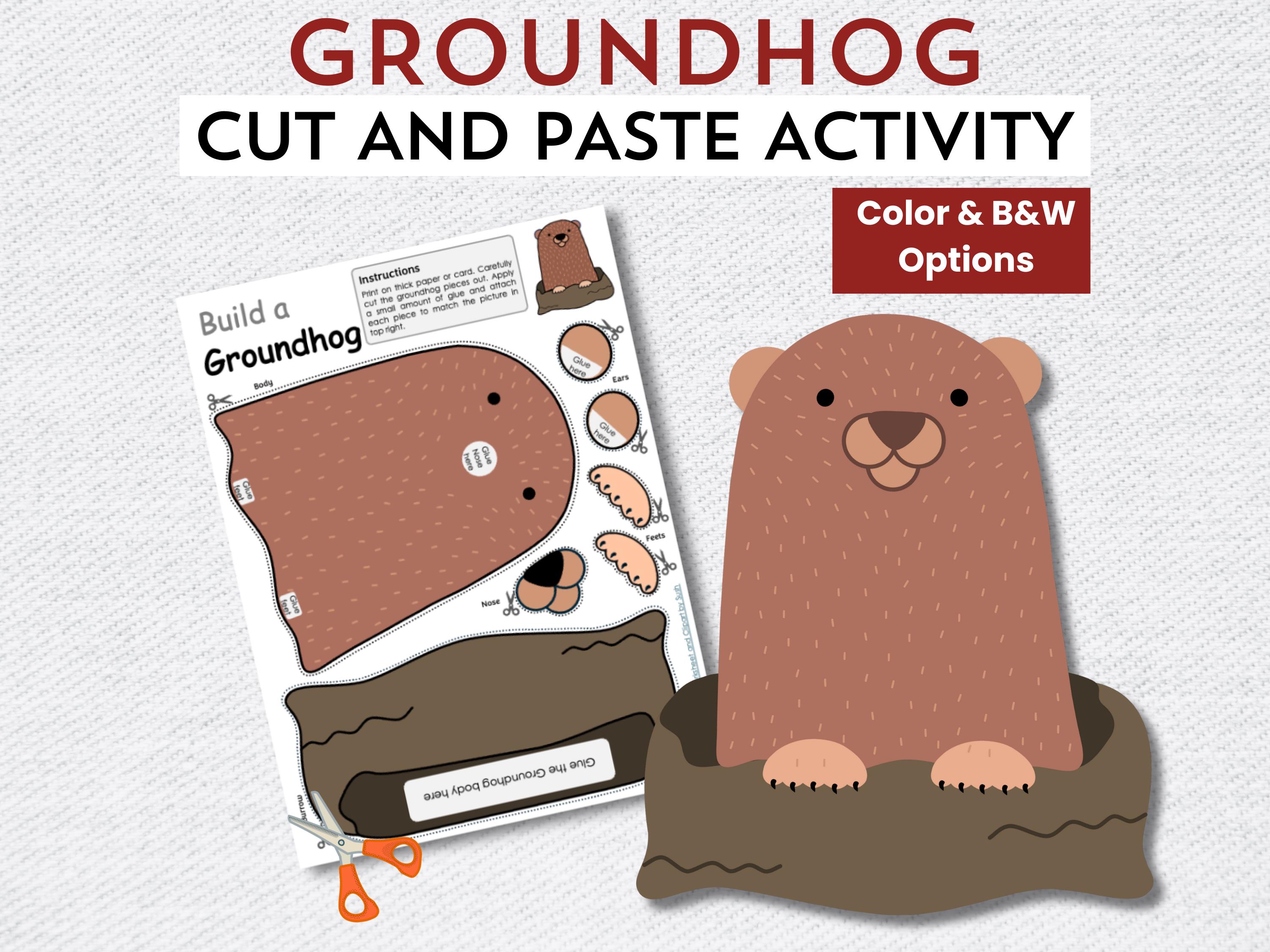 Groundhog Day Craft | Cut and Paste Activity, Fine Motor Skill (PDF ...