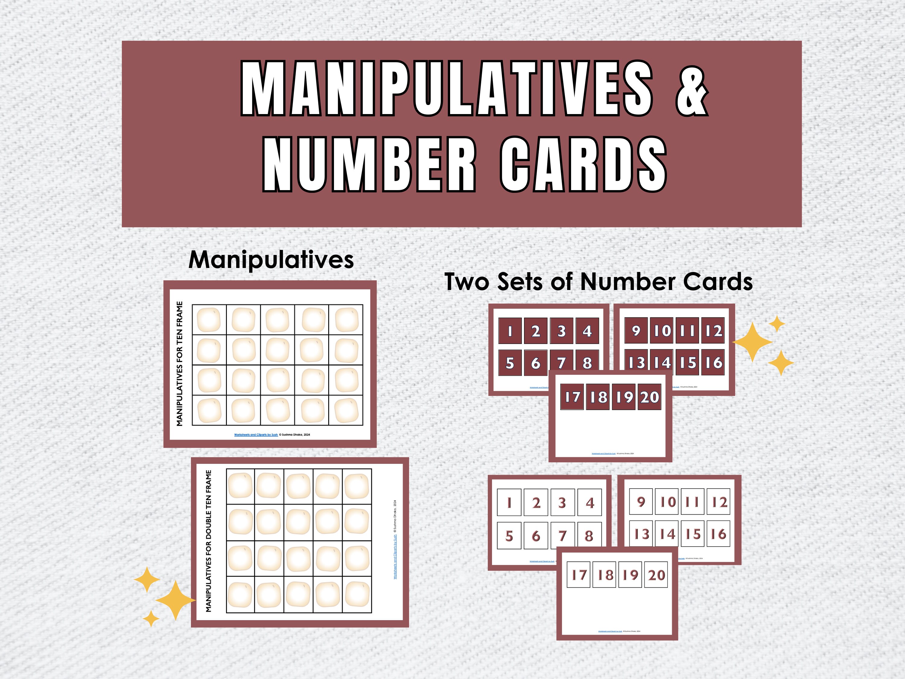Winter Marshmallow Counting Ten Frame Mat for Numbers 1-20 - Montessori ...