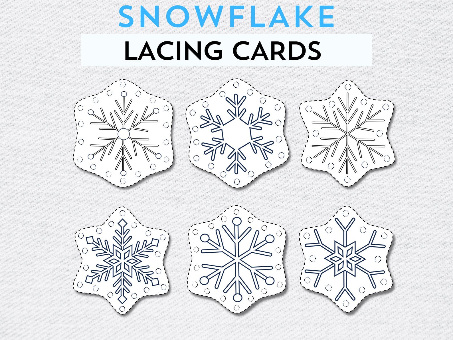 Snowflake Lacing Cards | Winter Fine Motor Activity (PDF) - Etsy