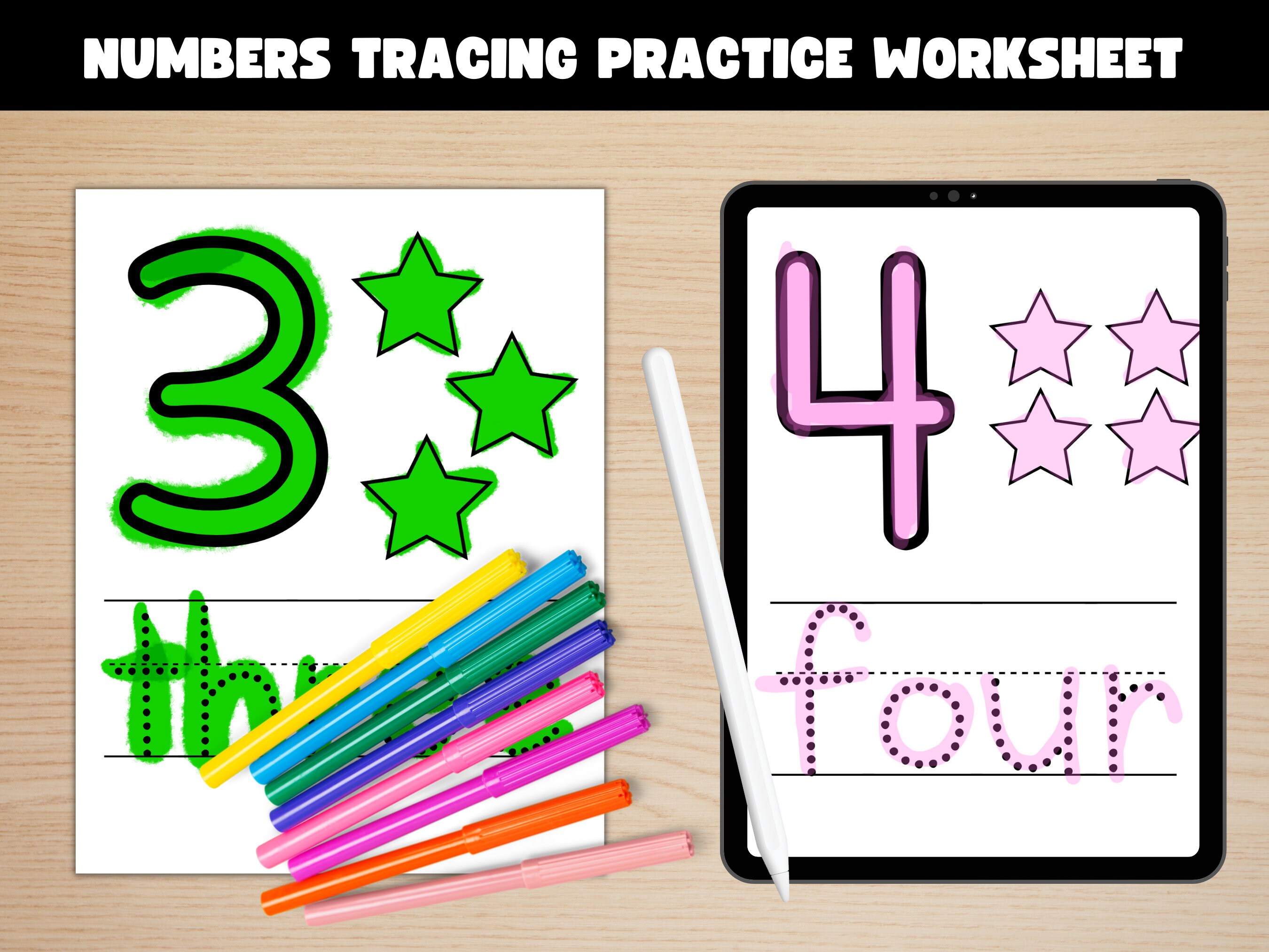 1-10 Numbers Tracing Practice Printable Worksheet for Young Learners ...
