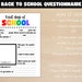 First Day & Last Day of School Questionnaire Printable Back to School ...