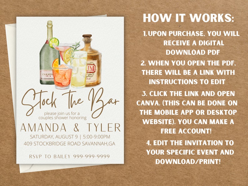 Stock the Bar Invitation Couples Shower Invitation - Etsy