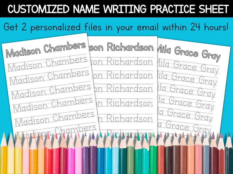 Customized Name Tracing Sheet | Name Writing Practice Sheet ...