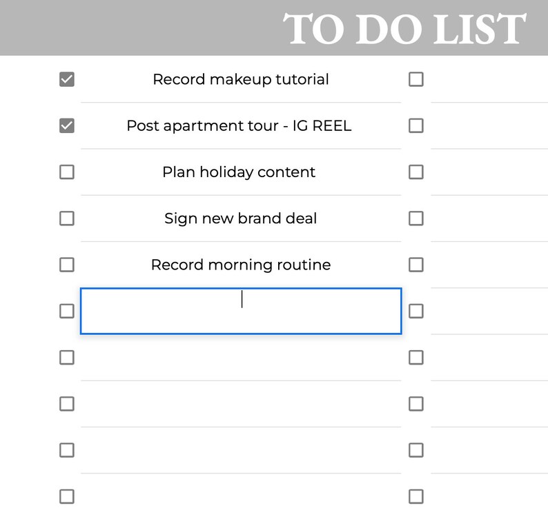 Influencer & Content Creator Social Media Content Planner Content ...