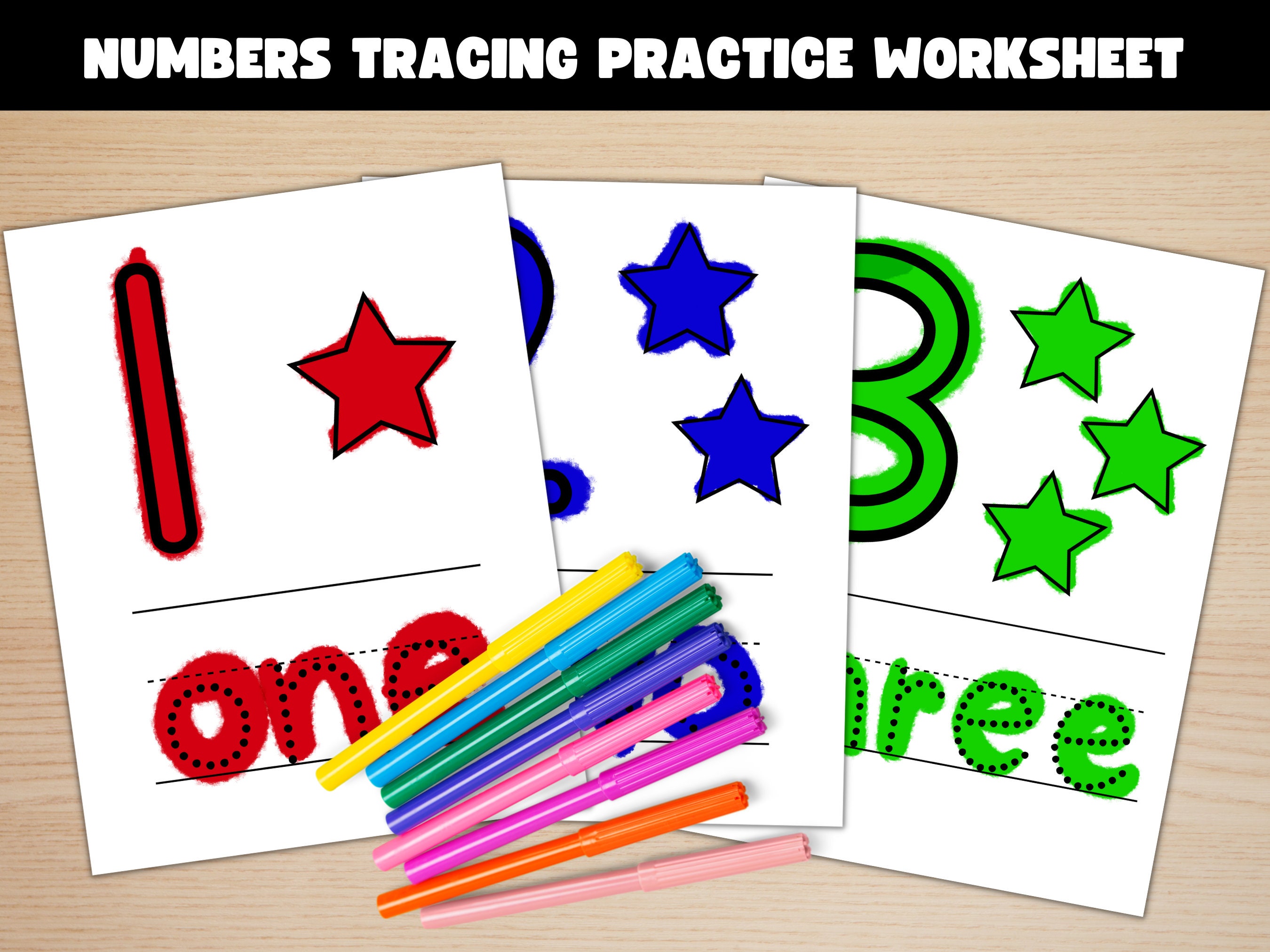 1-10 Numbers Tracing Practice - Printable Worksheet for Young Learners ...