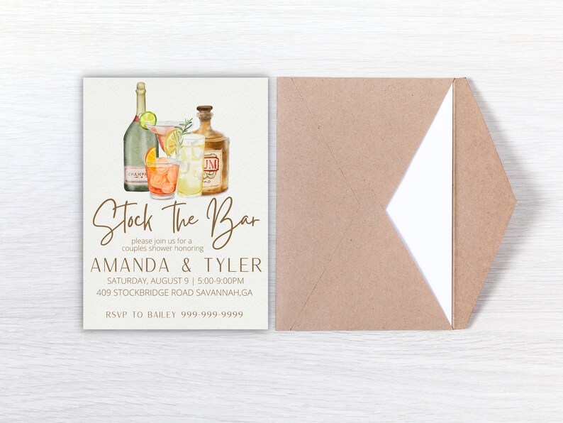 Stock the Bar Invitation Couples Shower Invitation - Etsy