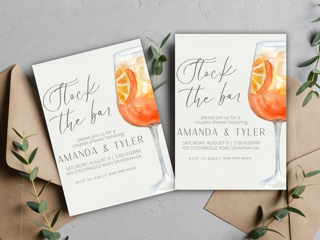 Stock the Bar Invitation | Couples Shower Invitation | Invitation ...