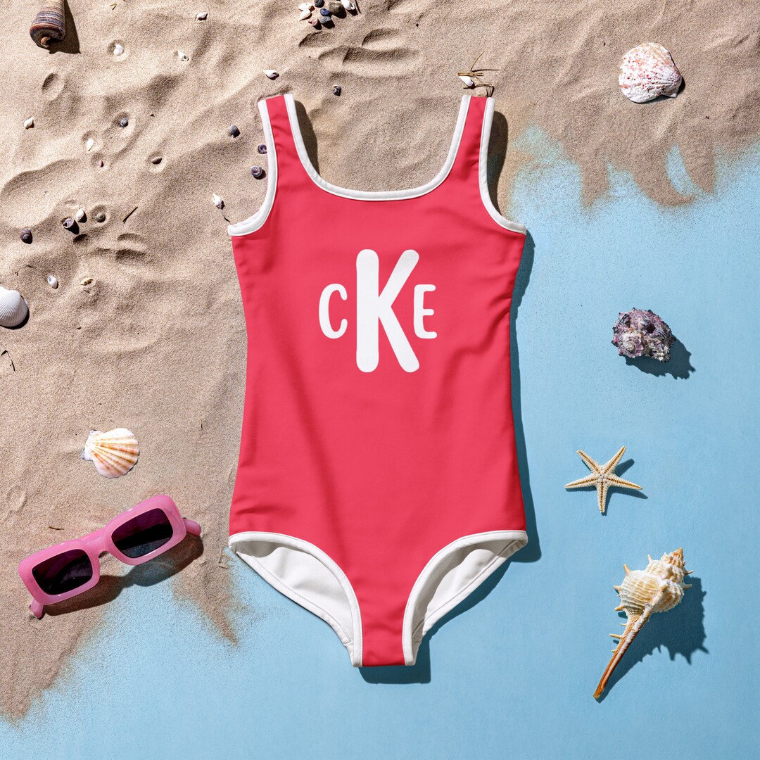 Custom Monogrammed Girls Swimsuit ANY COLOR AVAILABLE - Etsy