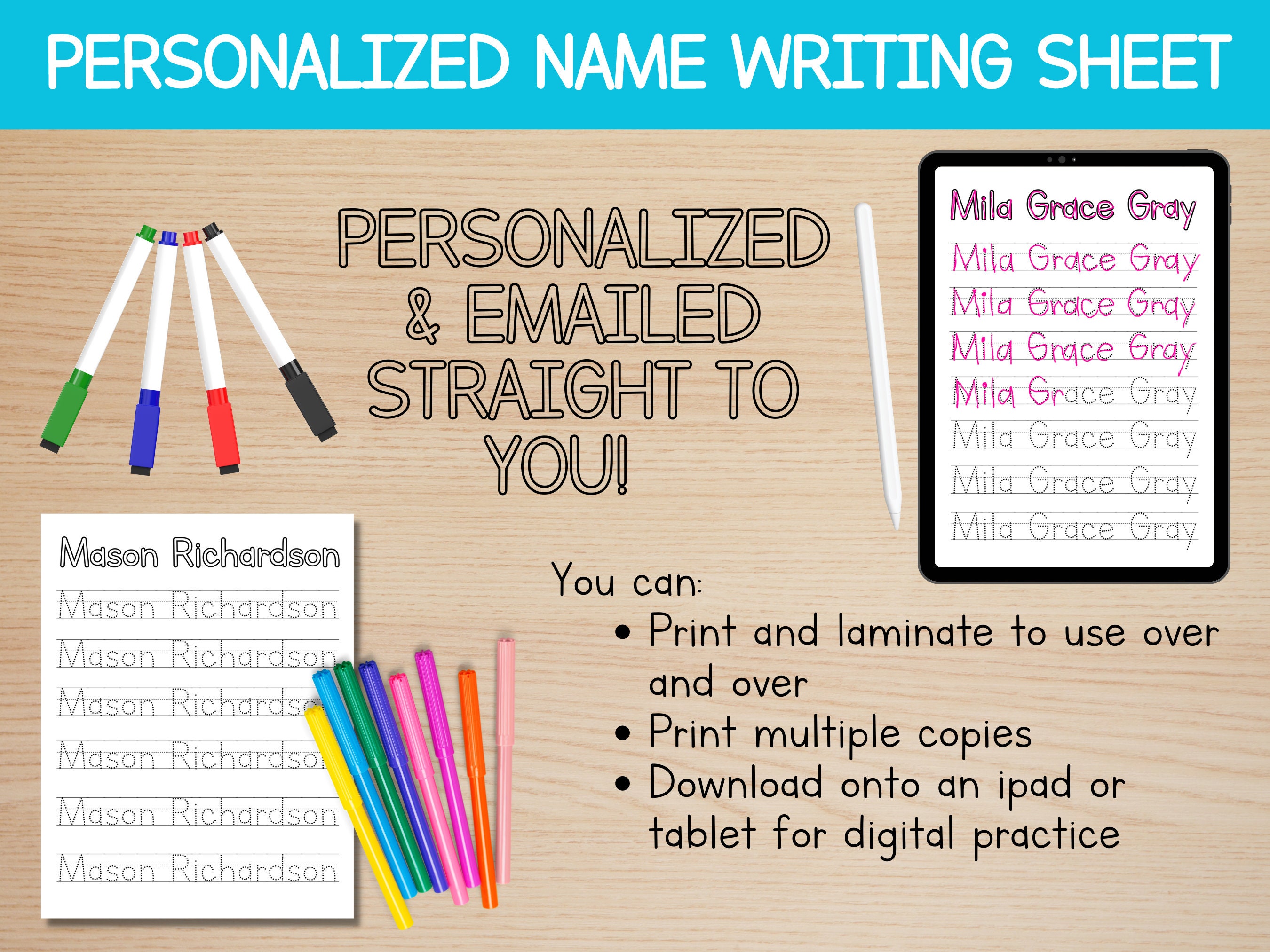 Customized Name Tracing Sheet | Name Writing Practice Sheet ...