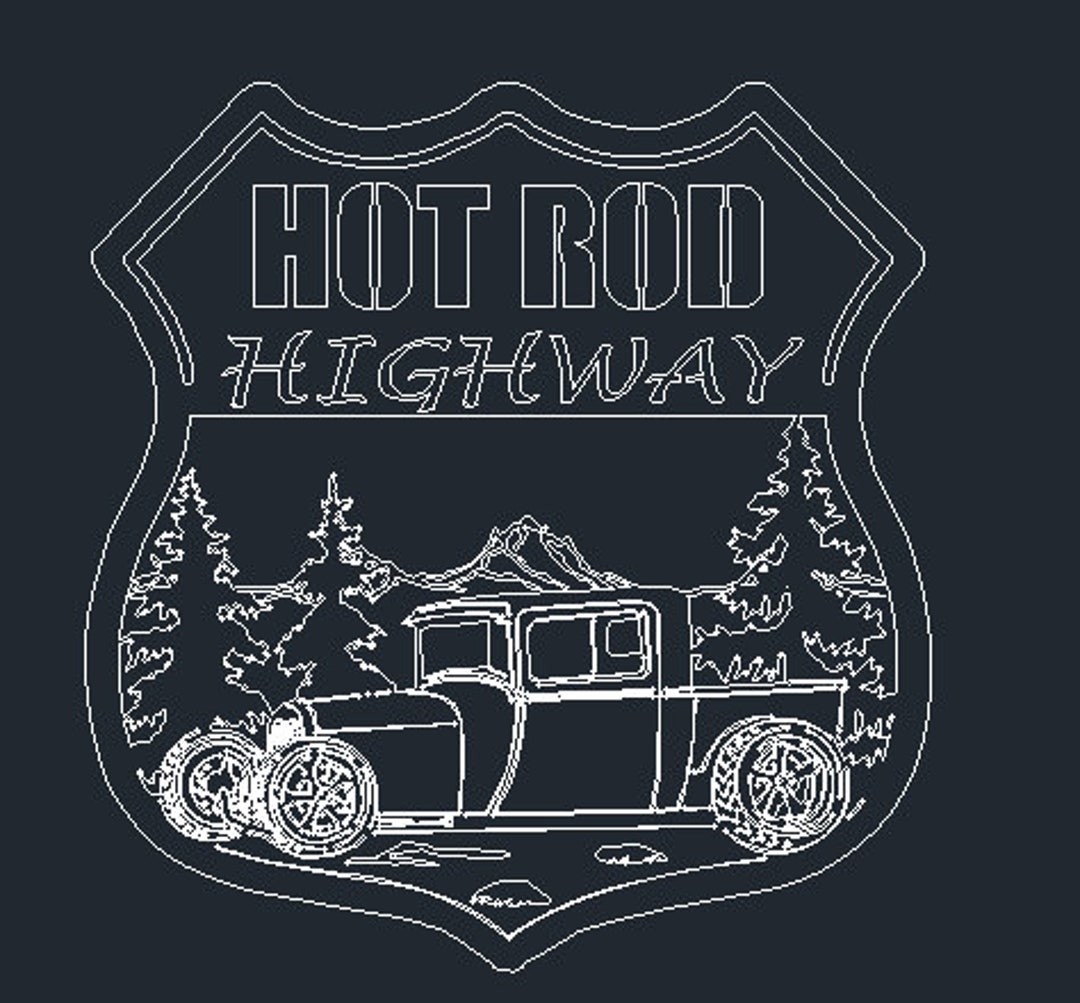 Hot Rod Highway Metal Sign Dxf Cut File - Etsy