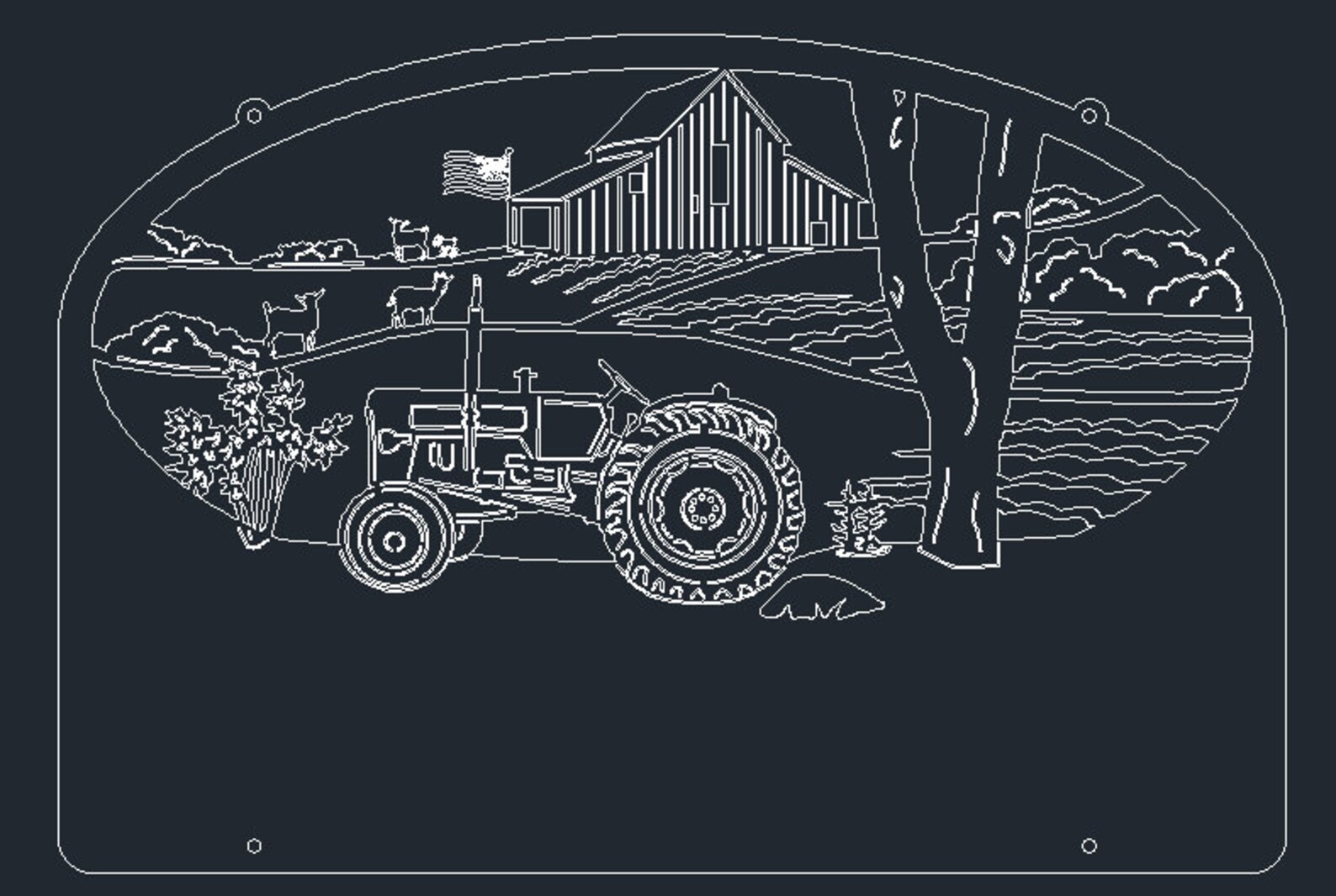 Farm Scene Metal Sign Dxf Cut File - Etsy