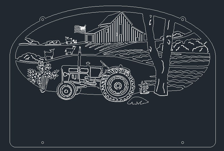 Farm Scene Metal Sign Dxf Cut File - Etsy
