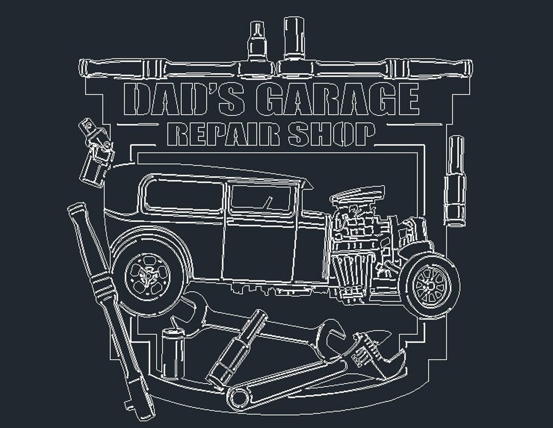 Dads Garage Metal Sign Dxf Laser File - Etsy