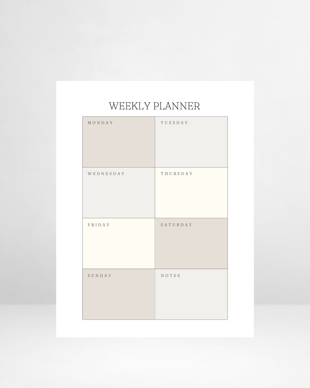 Weekly Planner | Printable Page | Digital Download | Notes - Etsy