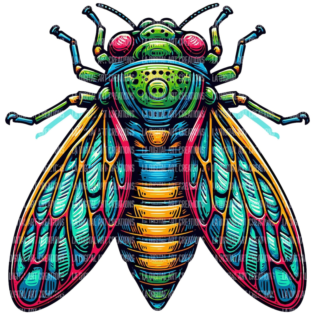 Cicada Clipart SVG & PNG Vector Drawing for Stickers, Decals, Tumblers ...