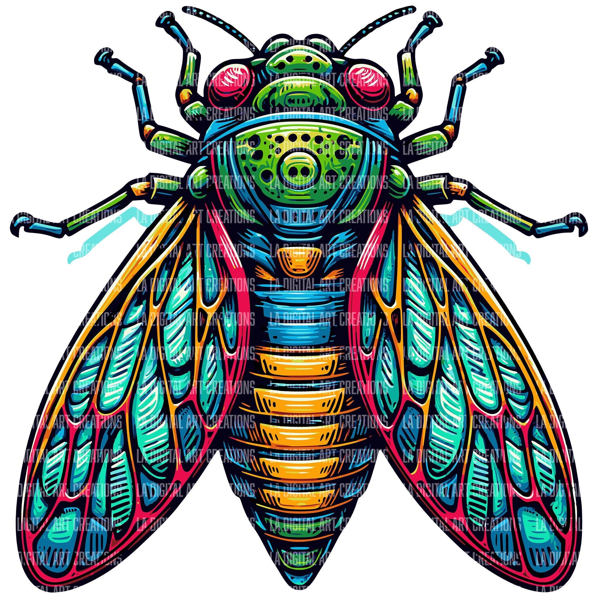 Cicada Clipart SVG & PNG Vector Drawing for Stickers, Decals, Tumblers ...