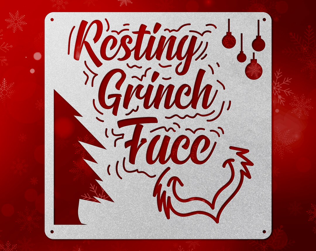 Christmas Metal Sign Resting Grinch Face - Etsy