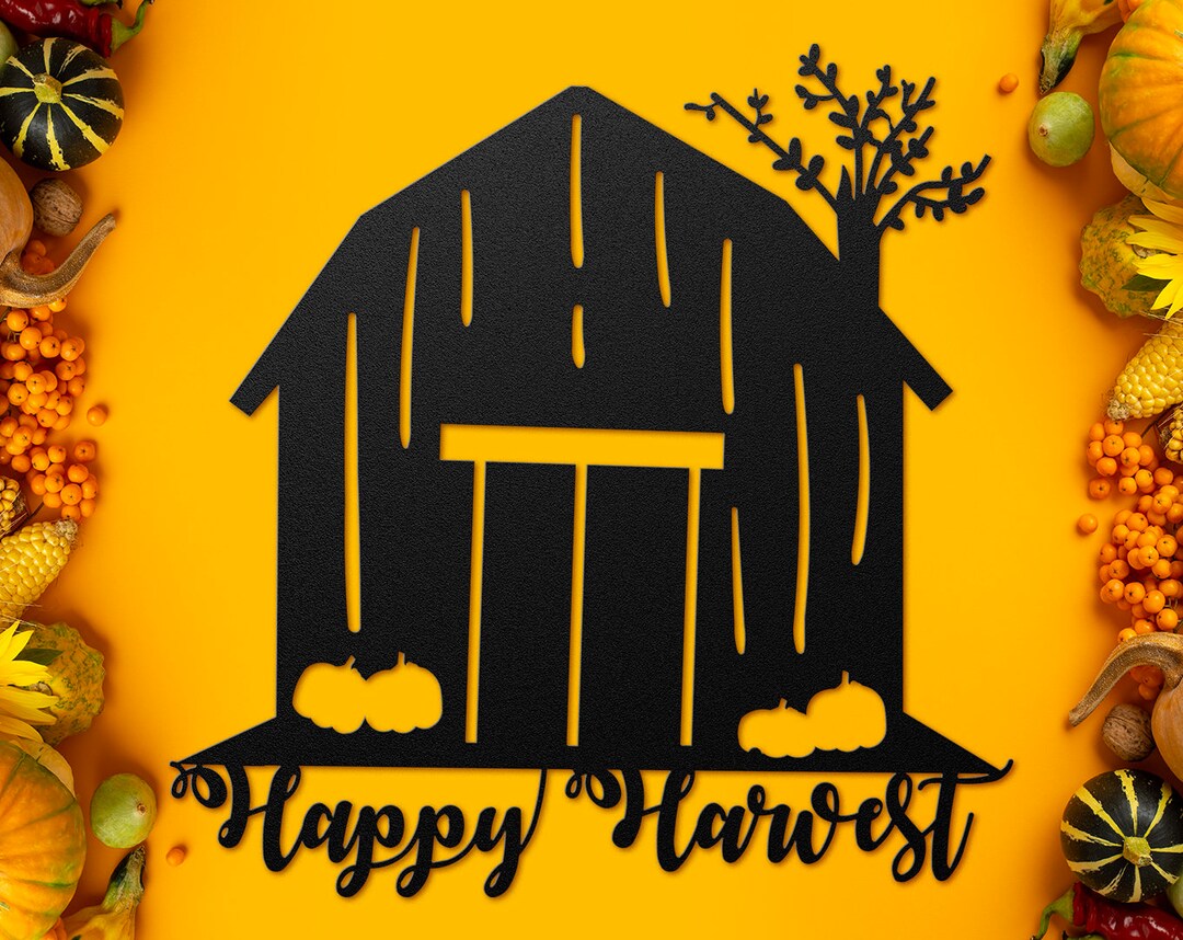 Fall Metal Sign Happy Harvest House - Etsy