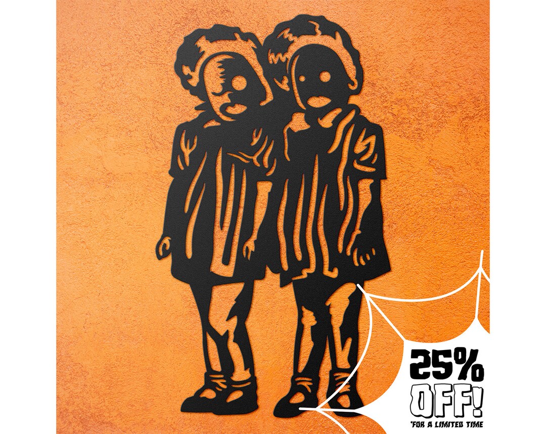 Halloween Metal Sign Shining Twins/ Metal Sign for Halloween ...