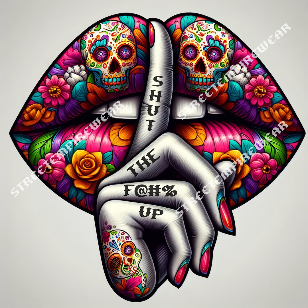 5 X Sugar Skull Lips Gesture Designs, Get the Look, Transparent ...