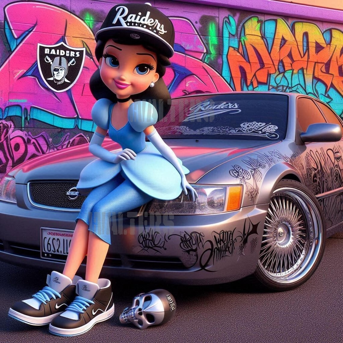 5 X T-shirt Design Gangster Mickey and Cinderella (raiders) Images ...