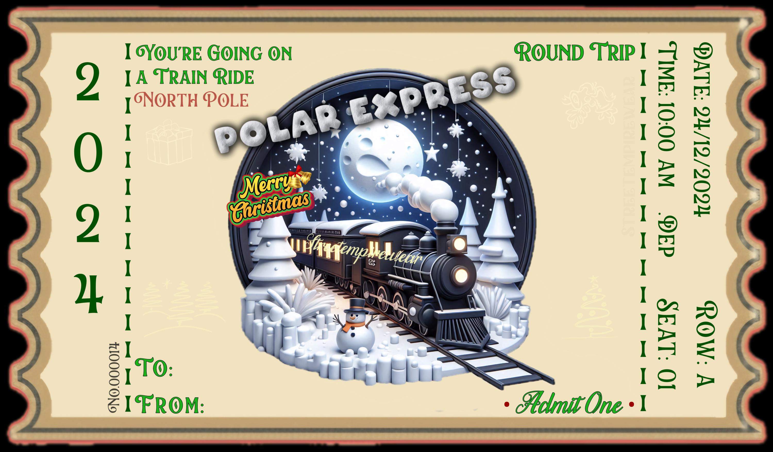 Polar Express Train Tickets (images Only) X4 Plus Blanks and ...