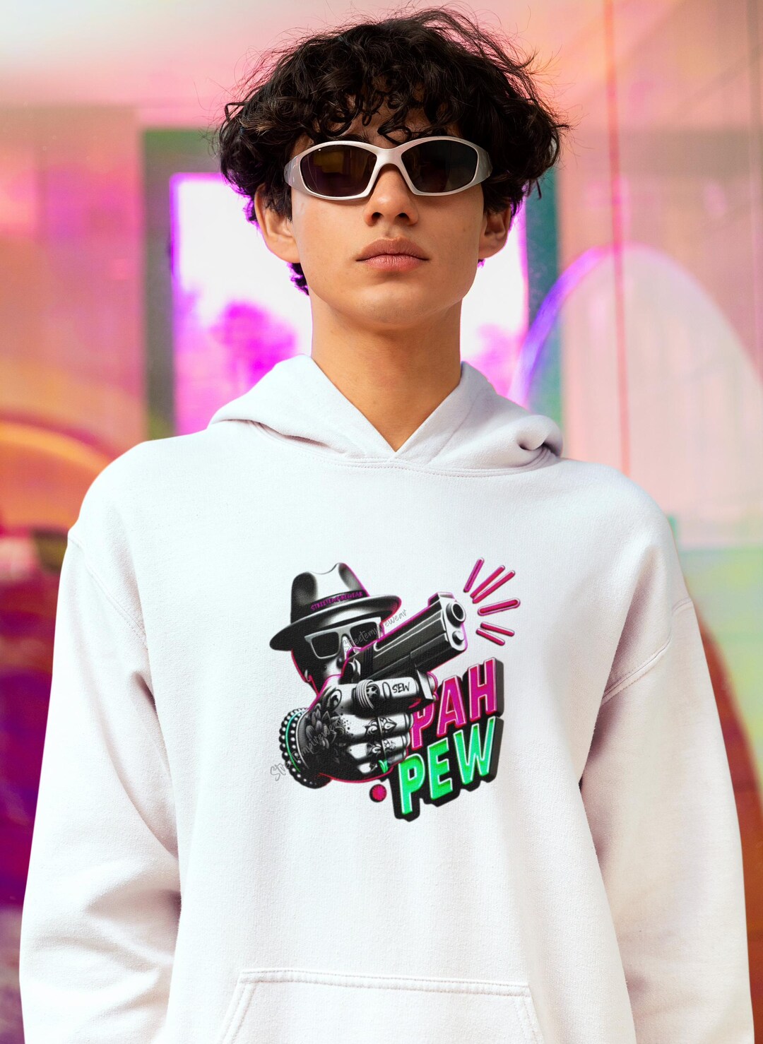 Gangster pah Pew Graphic, Humor, Unisex Hoodie - Etsy